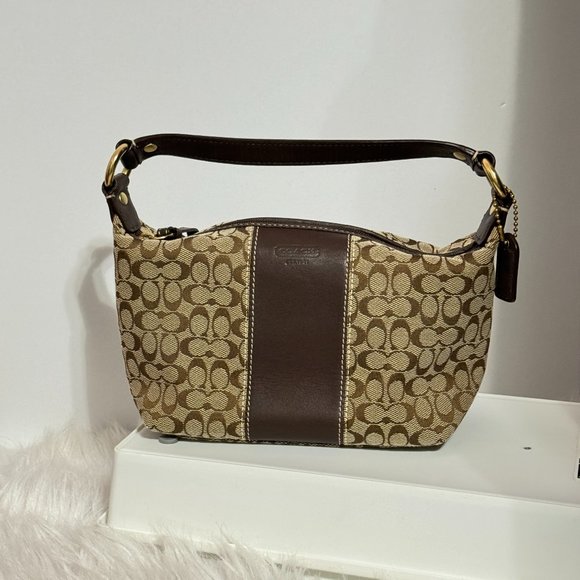 Coach | Bags | Coach Signature Canvas Mini Shoulder Purse | Poshmark